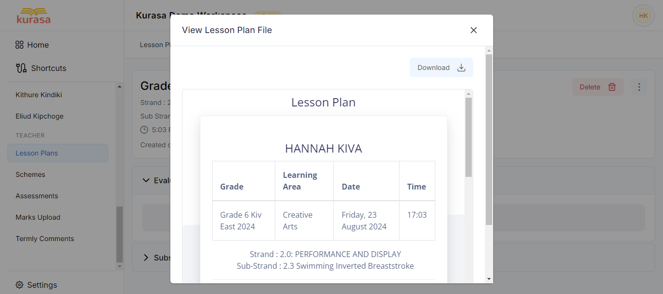 View Lesson plan as File, Download a Lesson Plan - Kurasa Africa